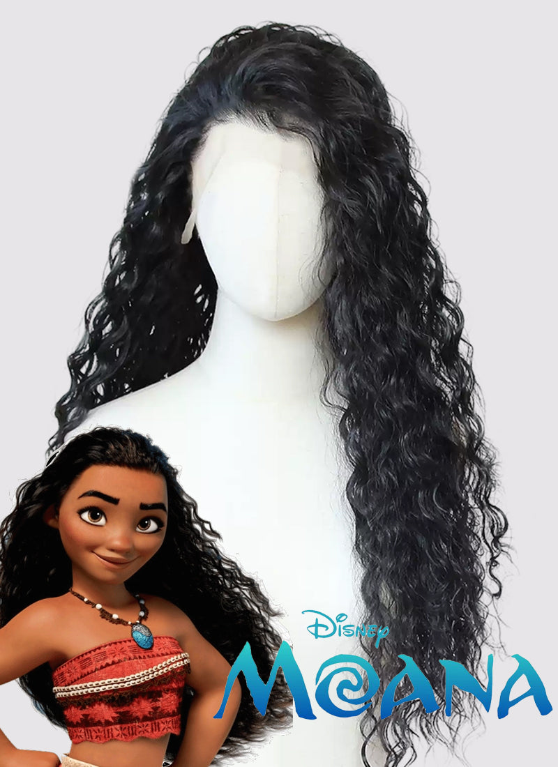 Disney Moana Curly Black Lace Front Synthetic Wig LF3358 – CosplayBuzz