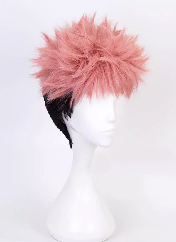Jujutsu Kaisen Itadori Yuji Short Pink And Black Cosplay Wig TB1681 ...