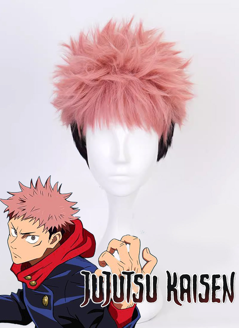Jujutsu Kaisen Itadori Yuji Short Pink And Black Cosplay Wig TB1681 ...