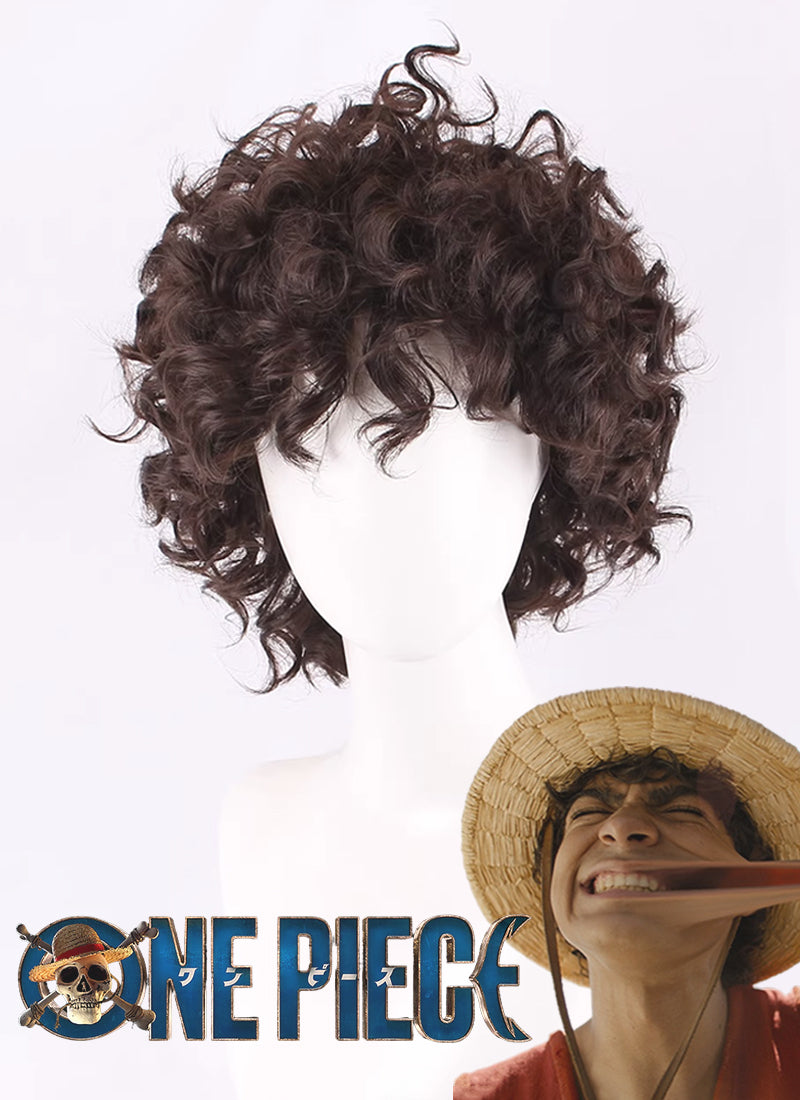 One Piece Monkey D. Luffy Curly Brunette Cosplay Men's Wig TB1659 ...
