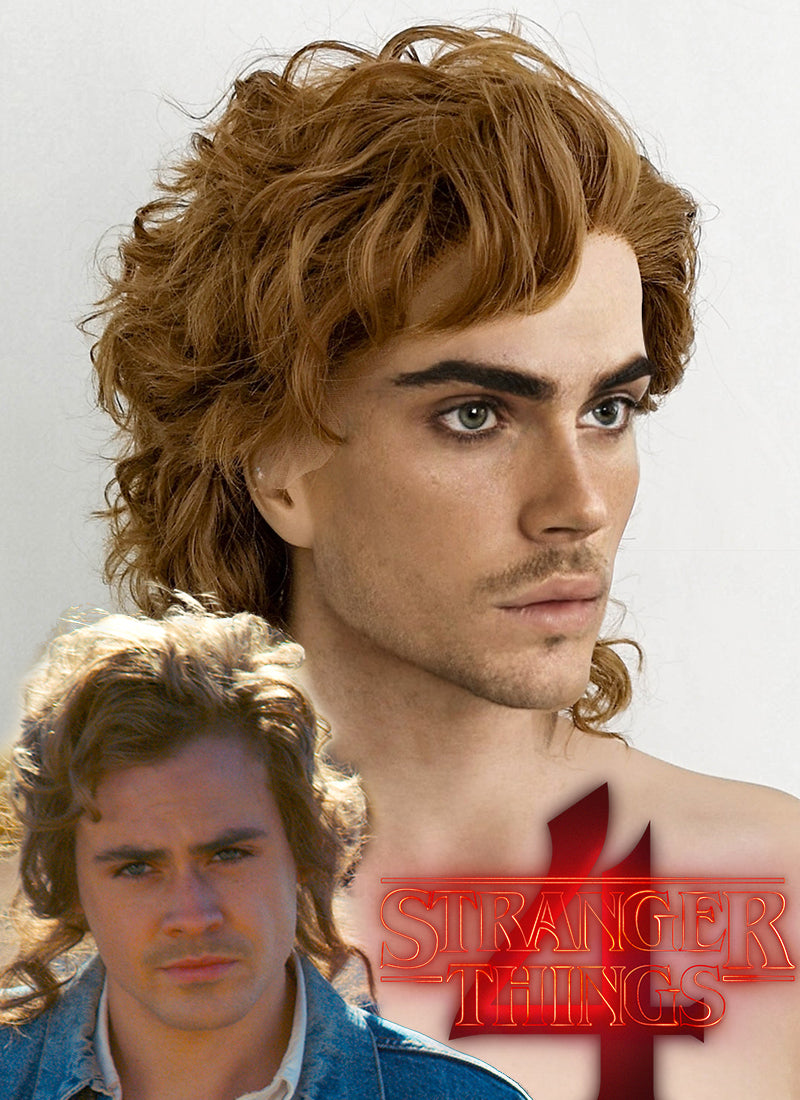 Stranger Things Billy Hargrove Curly Brown Lace Front Men's Wig LF1311 ...