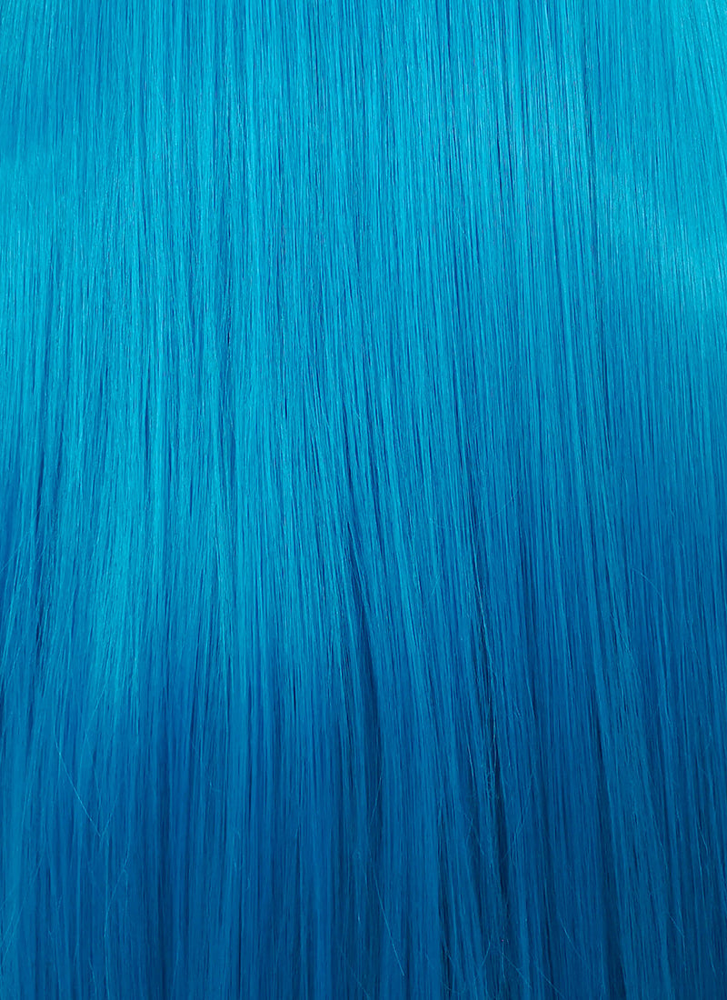 League of Legends LOL Arcane Jinx Long Straight Turquoise Blue Lace Fr ...